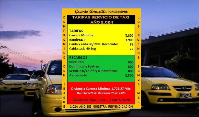Noticias Ibagué: Decreto oficializó la nueva tarifa del servicio de taxi