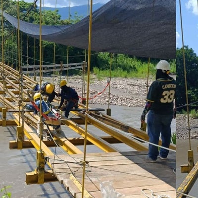 Avanza obra del puente sobre el río Horta en Santander