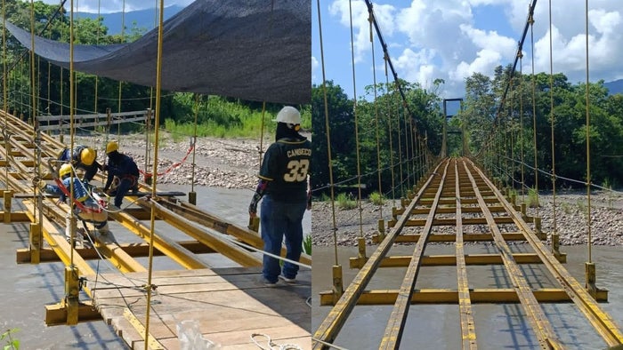 Avanza obra del puente sobre el río Horta en Santander